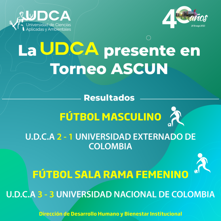 Resultados Parciales Torneo ASCUN - Universidad de Ciencias Aplicadas y Ambientales U.D.C.A